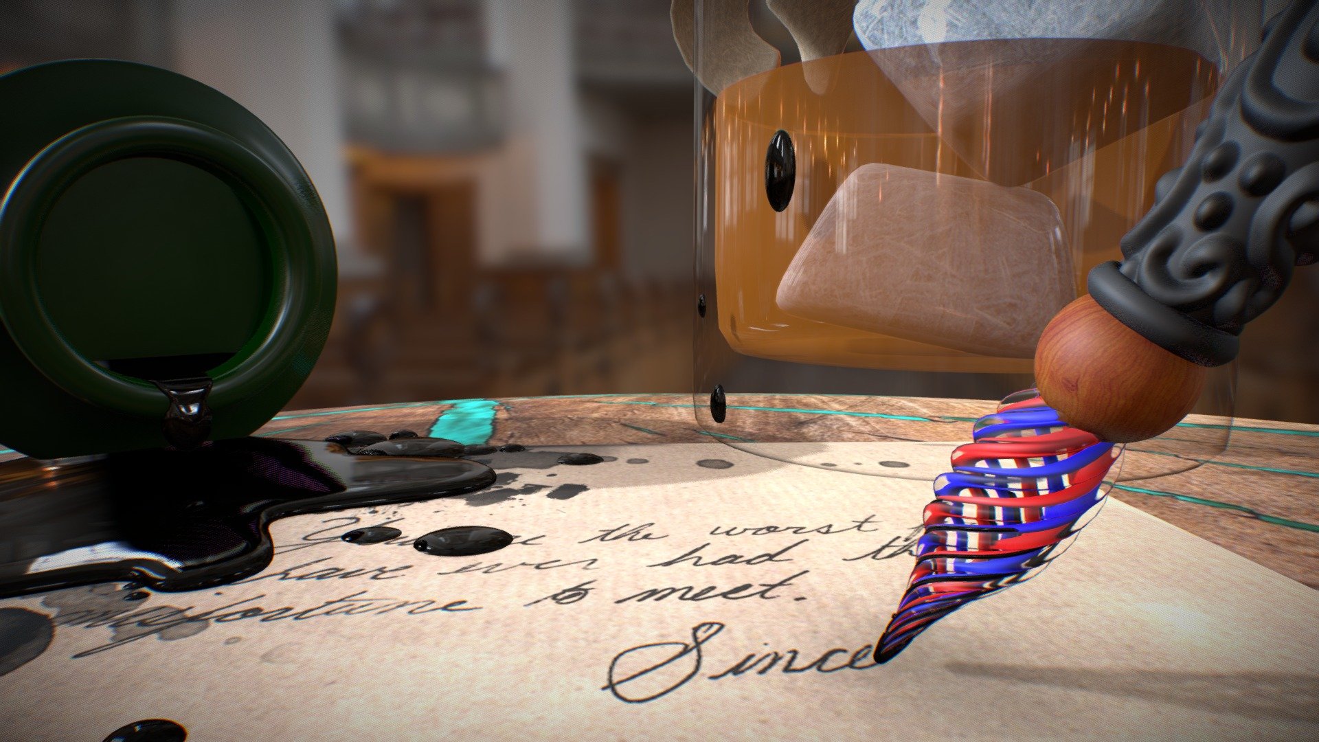 Glass Pen - Minimum Texturing - 3D model by GrumpyAlisonTeacher ...
