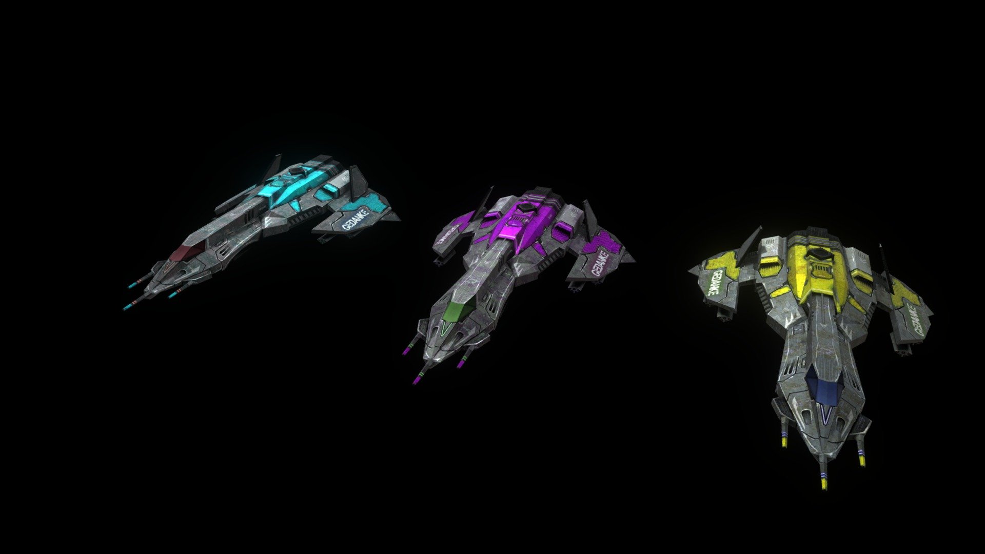 Space Fighters - Download Free 3D model by lightwarrior (@lightwarrior ...