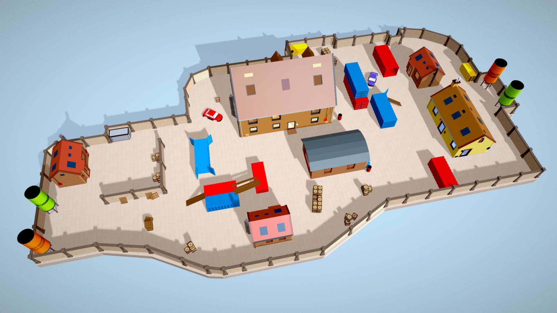 TDM Map 2 - FPS Game Environment - Low poly - Buy Royalty Free 3D model ...