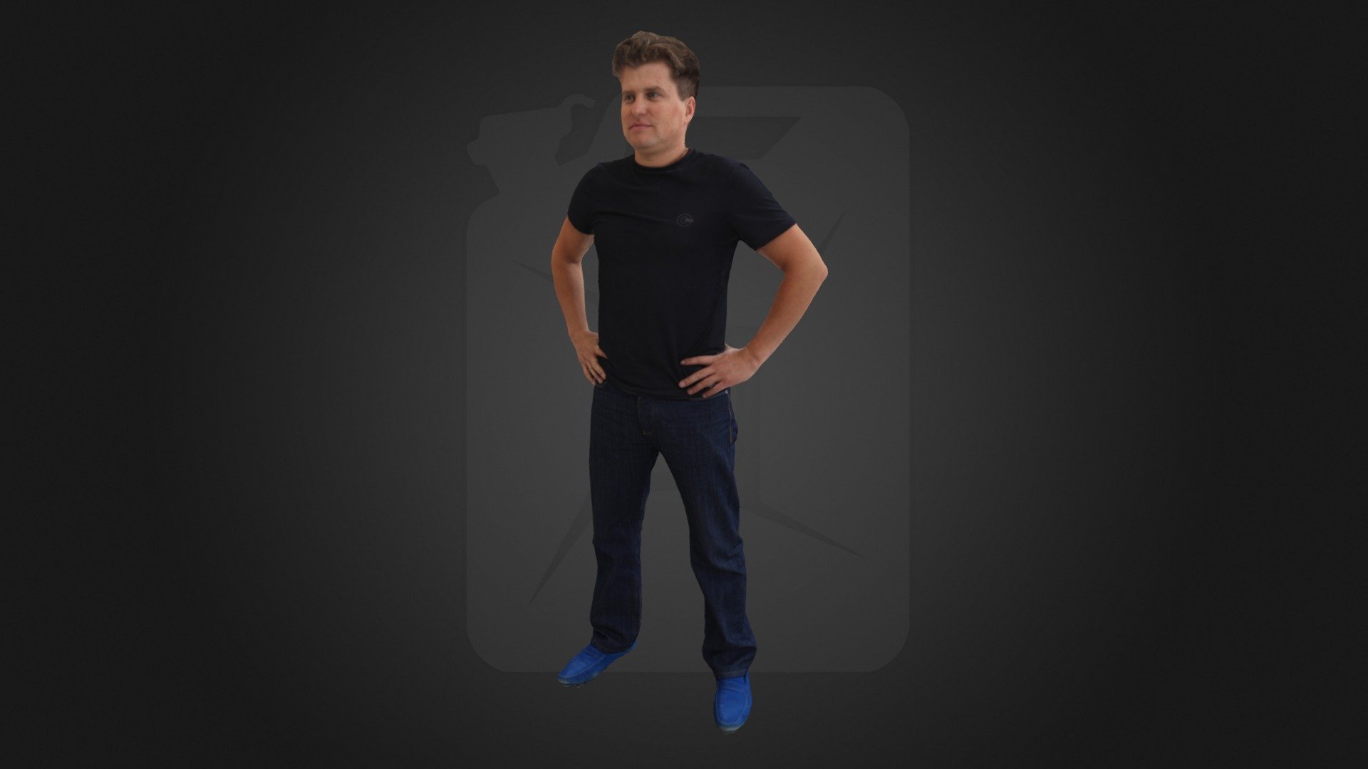 Man in Black T-shirt - 3D model by kanistra [5610463] - Sketchfab