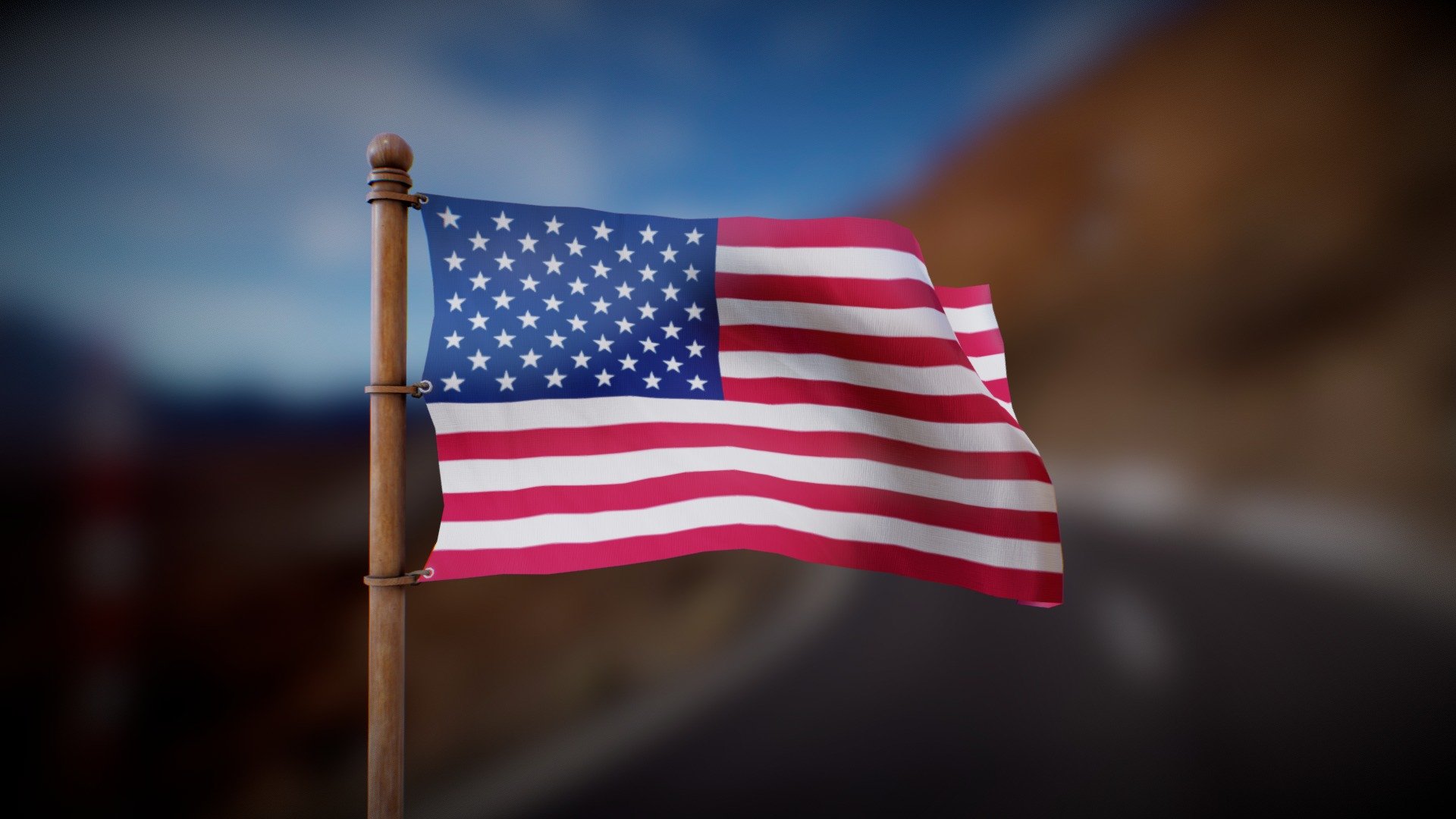United States Flag - Wind Animated Loop - Buy Royalty Free 3D model by ...