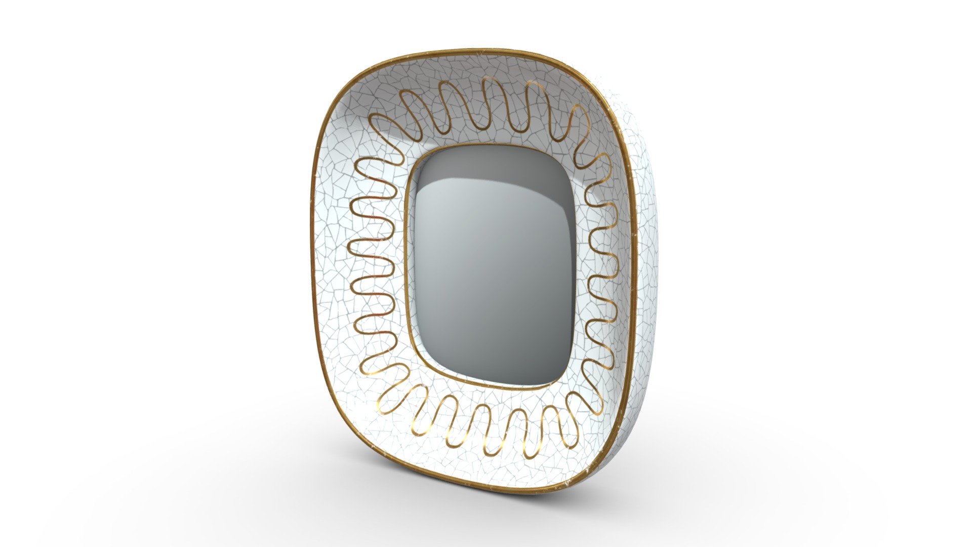 Mid - Century Golden Loop Wall Mirror - 3D model by 3D Dream Studio ...