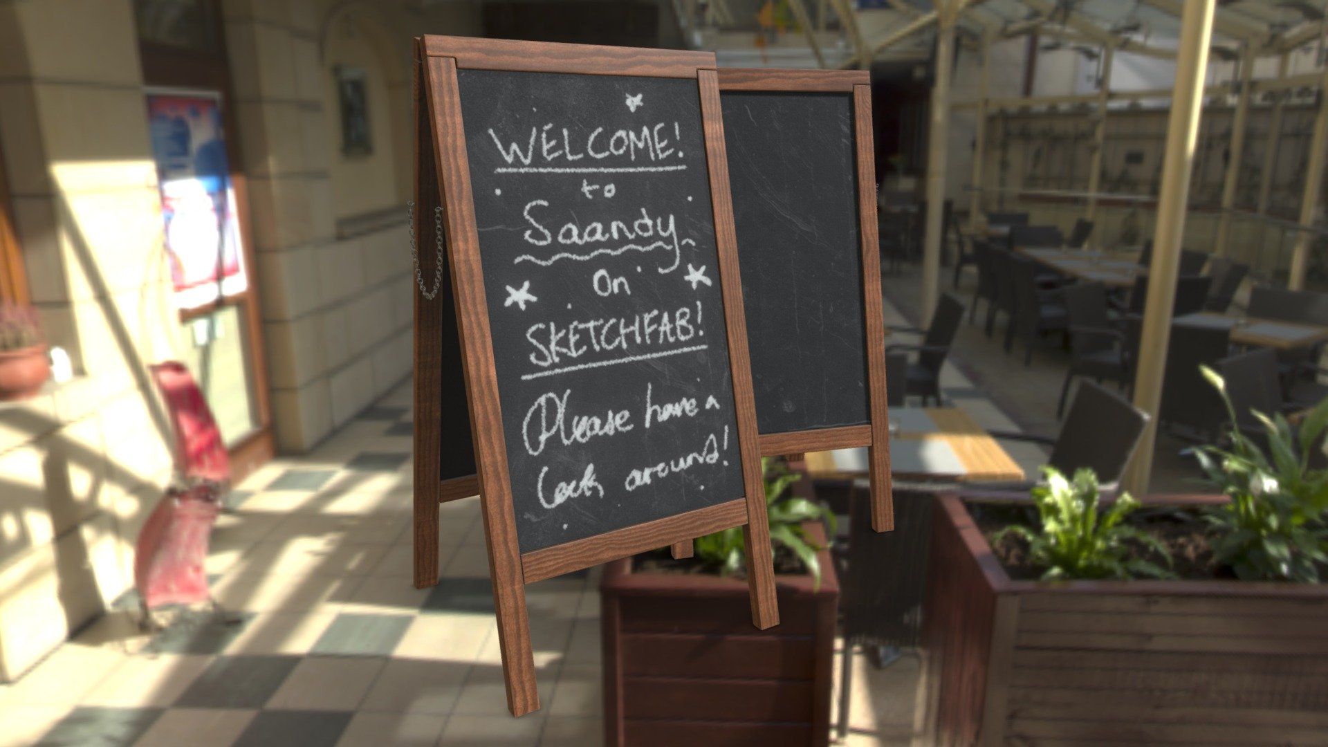 Standing Chalk Signboard - Buy Royalty Free 3D model by Saandy [562a1b4 ...