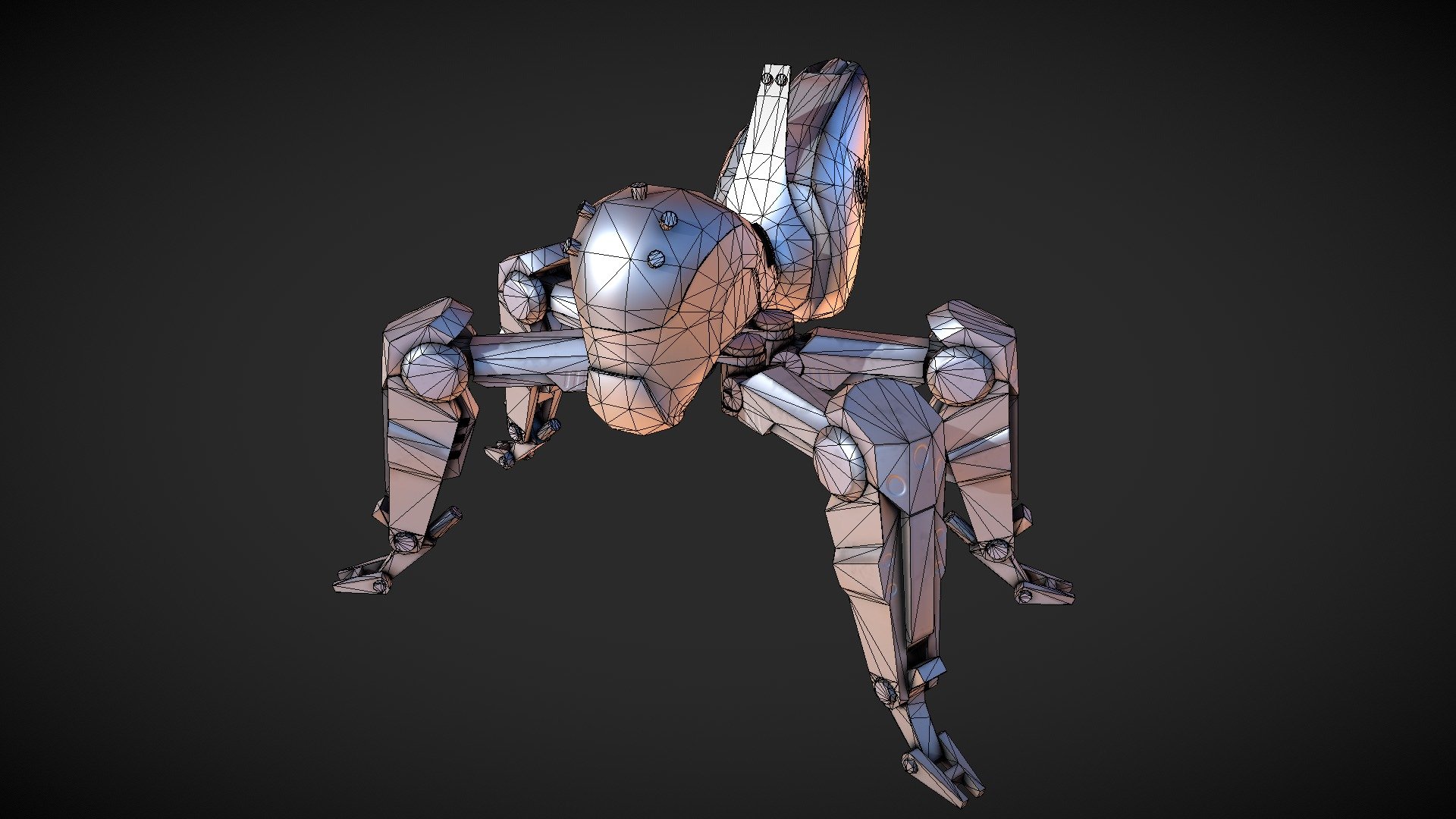 Mech Spider Game Version 13k Tris - 3D model by maimo [562b741] - Sketchfab