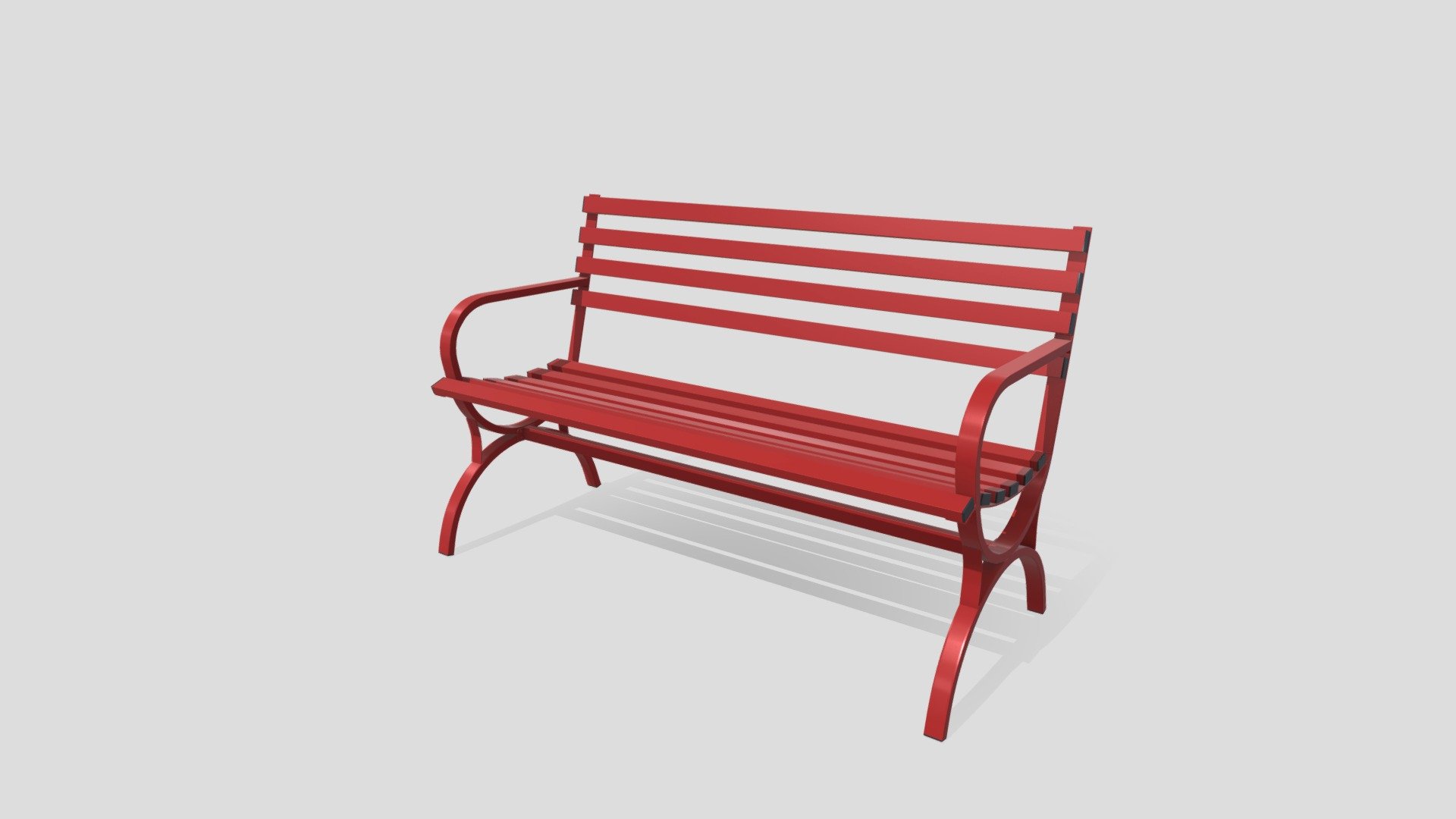 Red bench - Download Free 3D model by Dorogenych [562e019] - Sketchfab