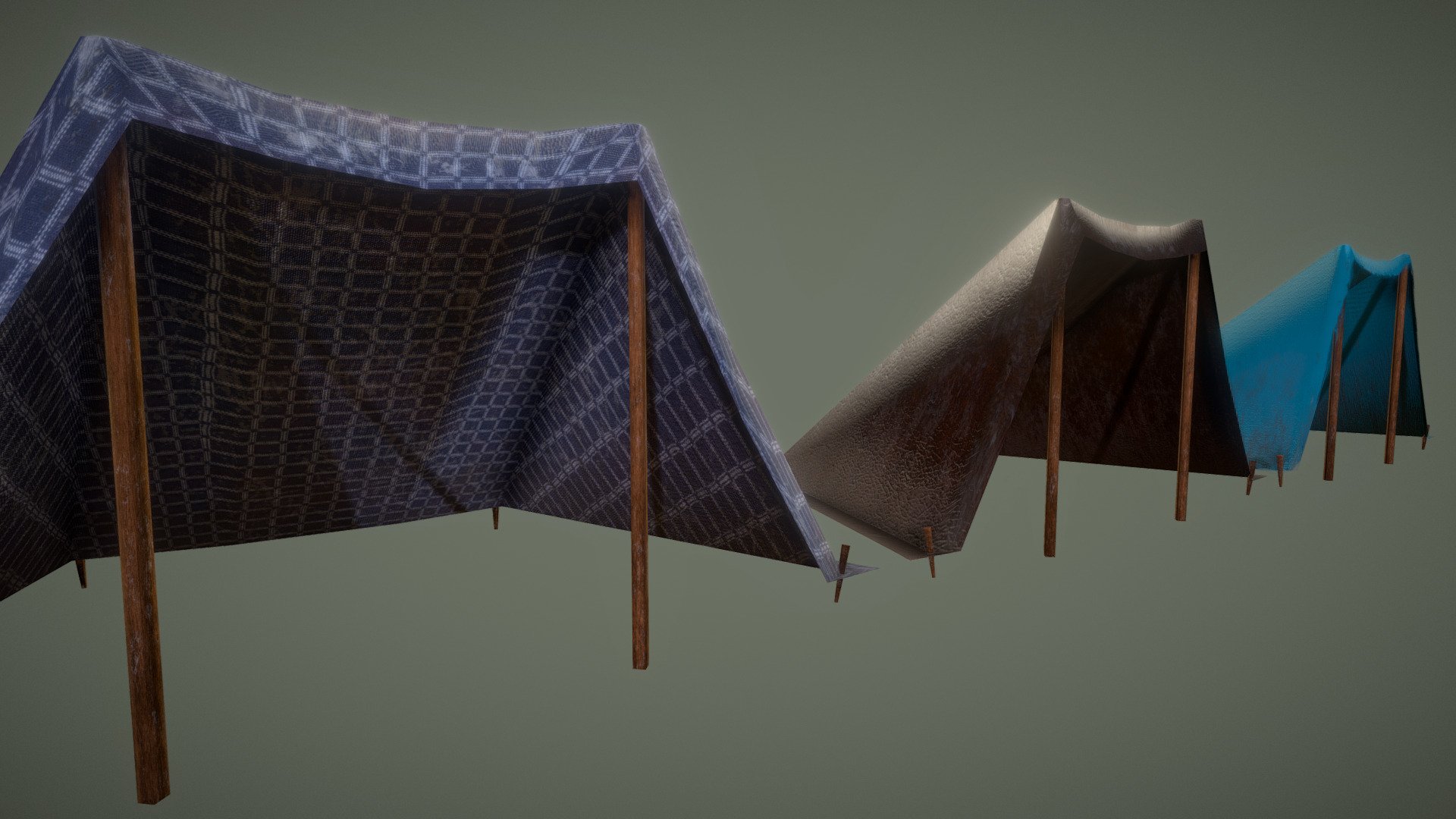 Merchant Tents - 3 Kinds - Buy Royalty Free 3D model by Owlish Media ...