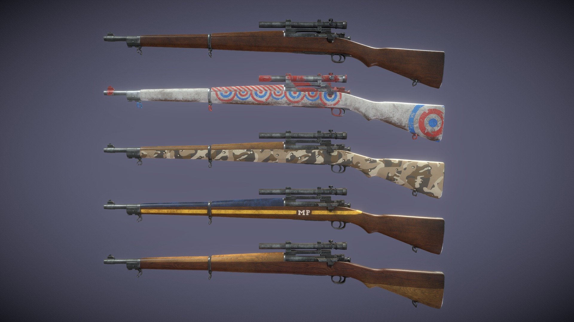 Allies Sniper (WWII Weapons) - Buy Royalty Free 3D model by Hitoshi ...