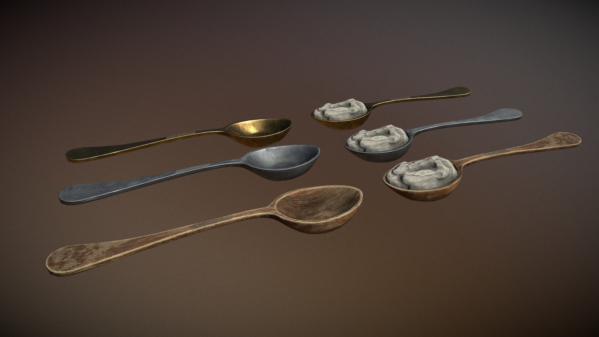 Spoon Pack - 3D model by Shedmon [5637bb7] - Sketchfab