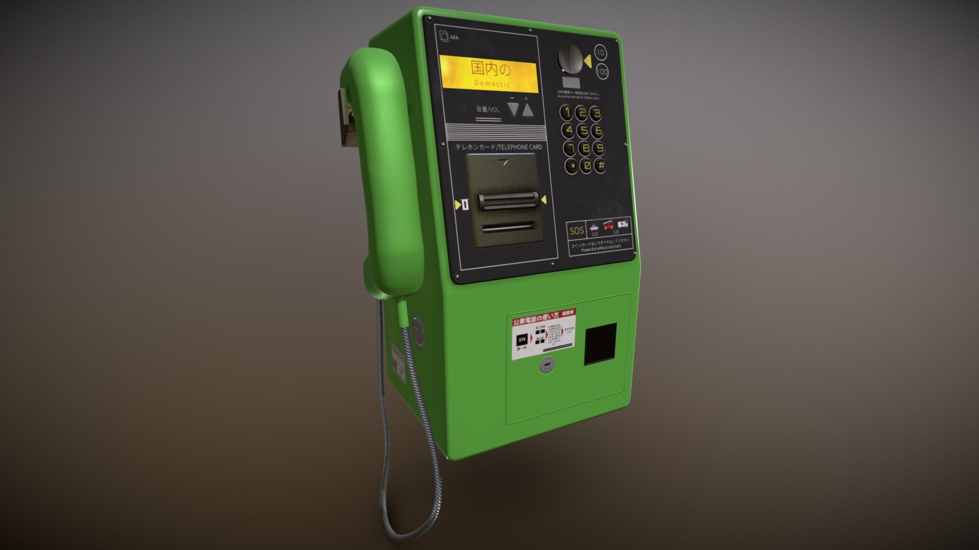 Japanese Payphone - 3D model by Aaron De Leon (@AaronDeLeon) [563928f ...