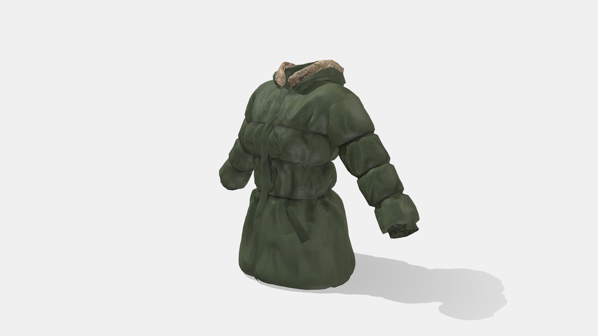 Female Padded Long Winter Coat - Buy Royalty Free 3D model by 3dia ...