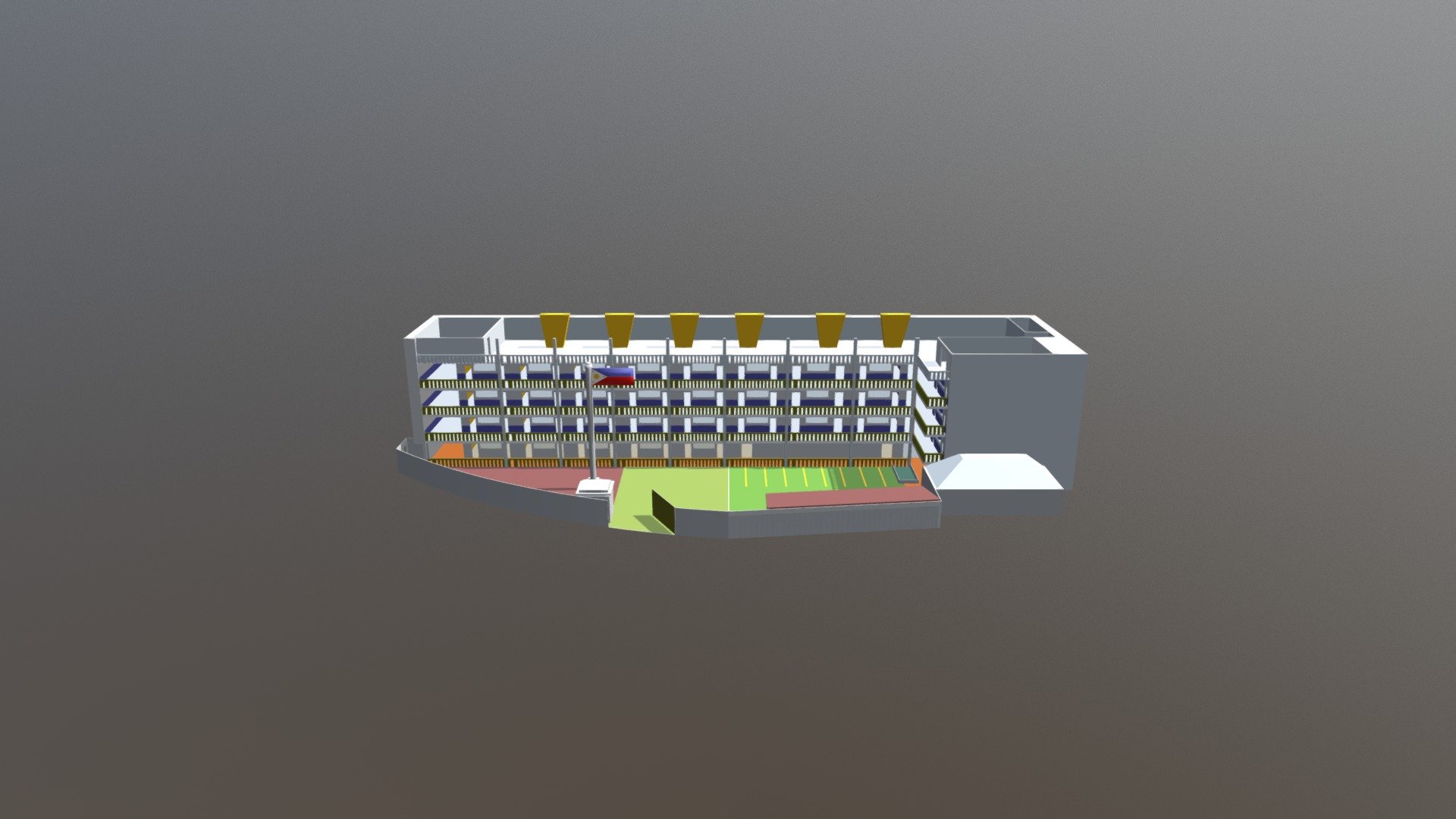 HIGH SCHOOL - 3D model by famero [5640b3f] - Sketchfab