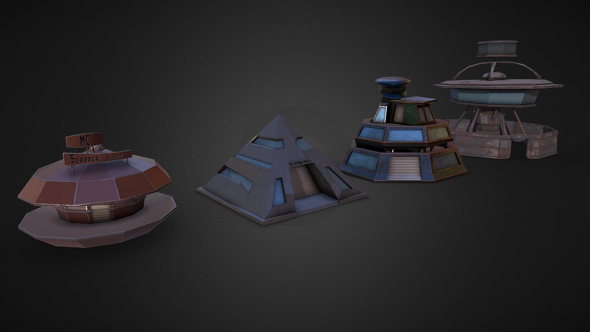 Asset Pack - Space Buildings - Buy Royalty Free 3D model by Vanessa ...