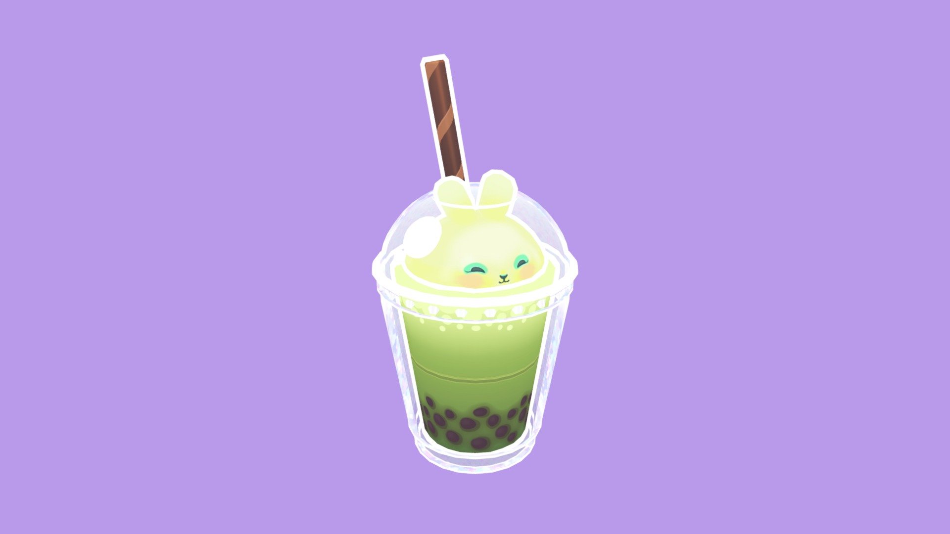 Cute Matcha Bubble Tea - 3D model by amber.marie.edwards [564329f ...