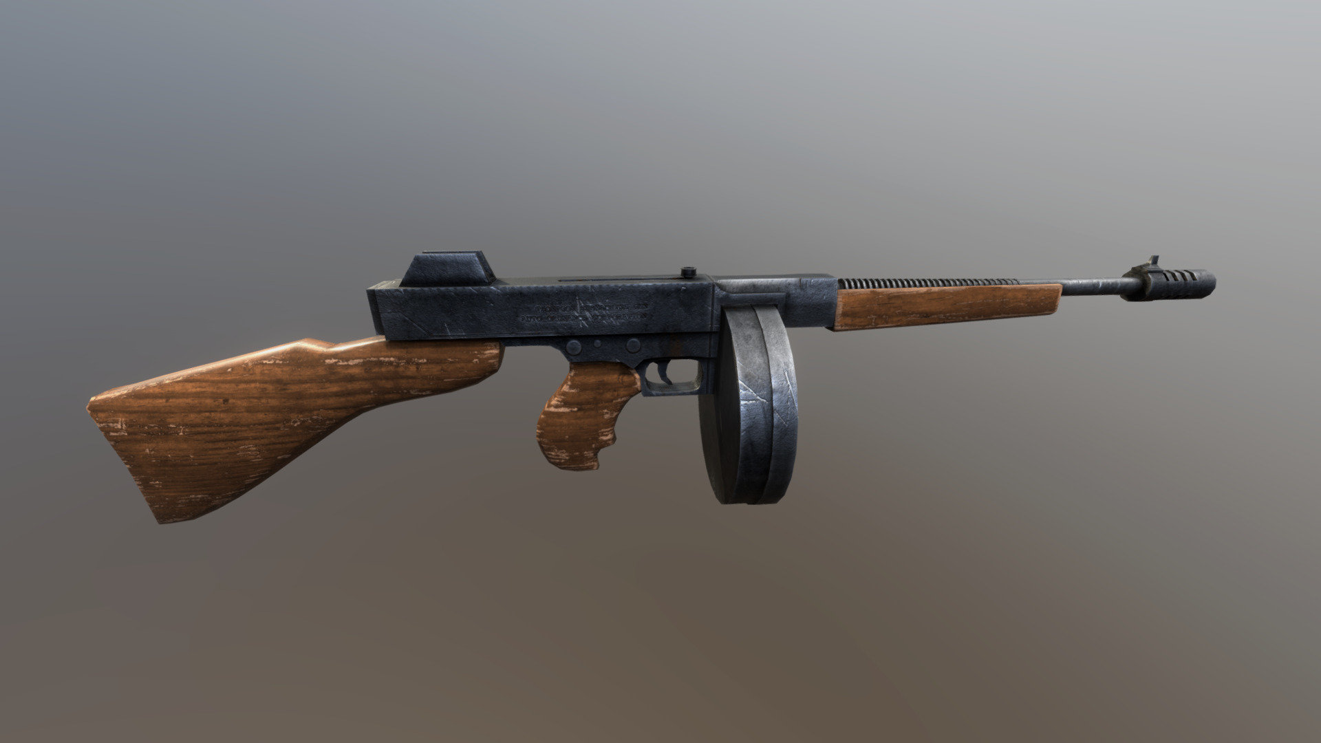 Tommygun [Thompson M1A1] - 3D model by Adiyasa [5661fb3] - Sketchfab