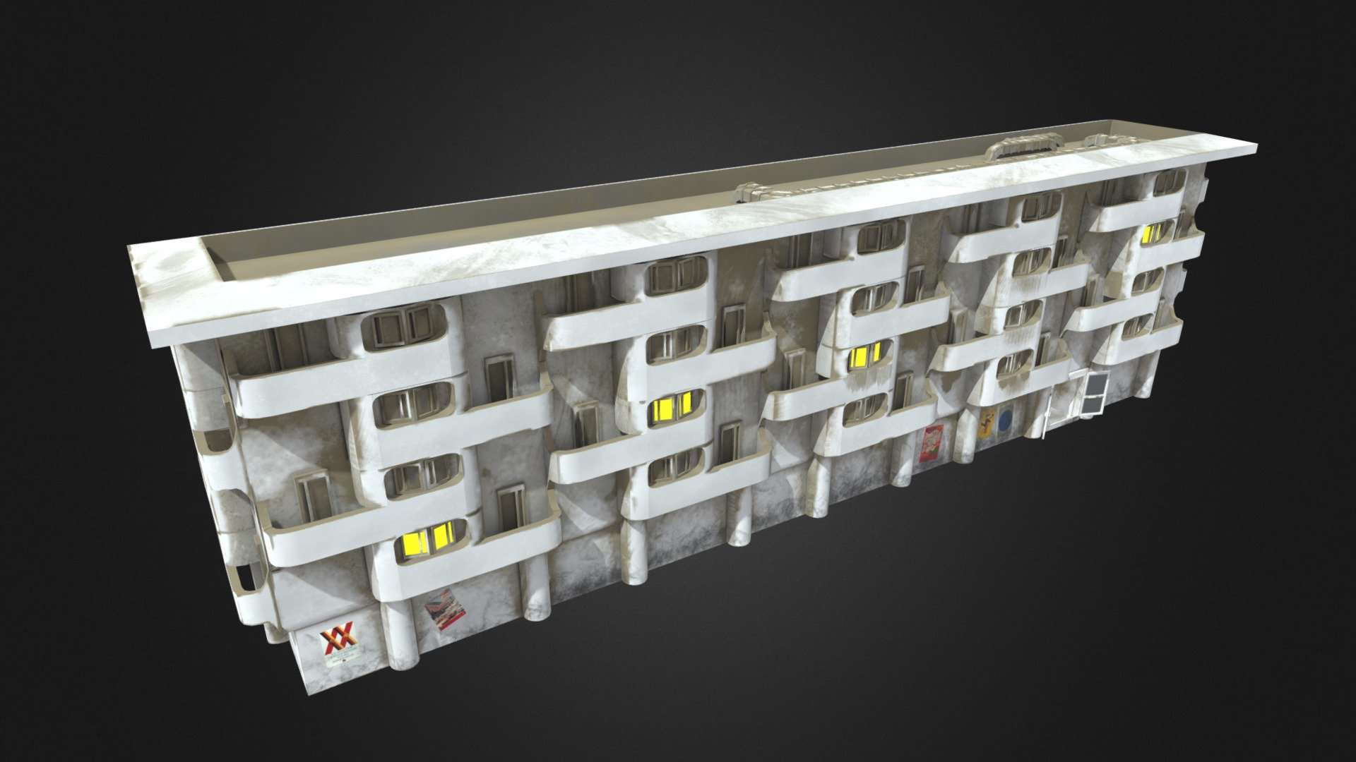 Brutalist Apartment Building - 3D model by Outsofbounds (@finnmueller10 ...