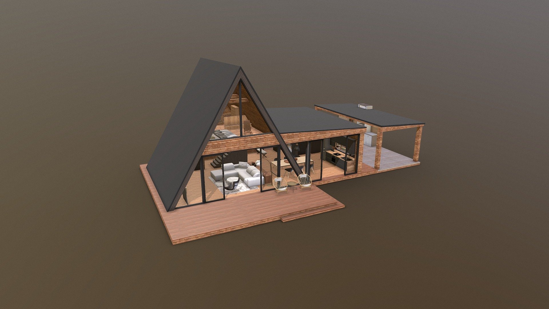 Huis inrichting A-Frame huis - 3D model by Emagine (@emaginevr ...
