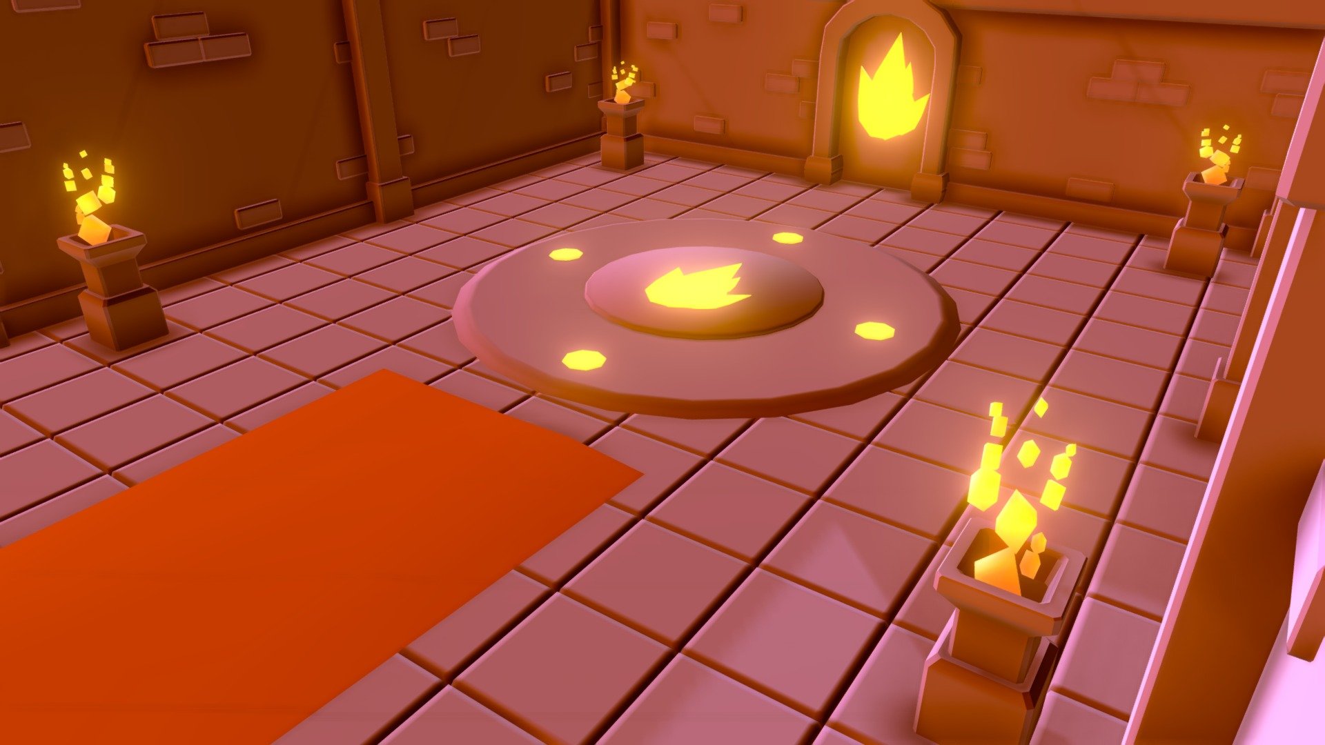 Game level design - Fire stone Dungeon - Download Free 3D model by ...