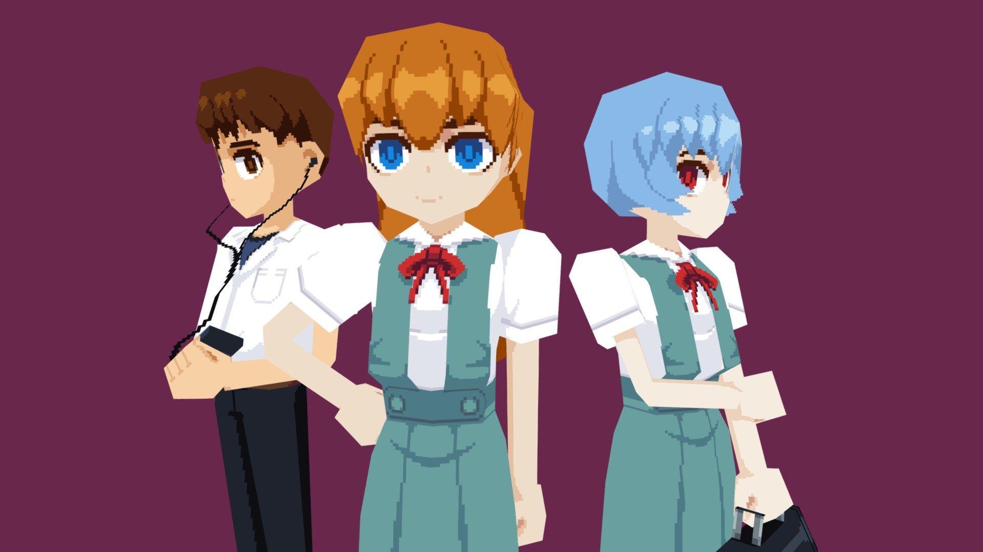 Eva Pilots [PolyPixel Art] - 3D model by HenryLutece [566e659] - Sketchfab