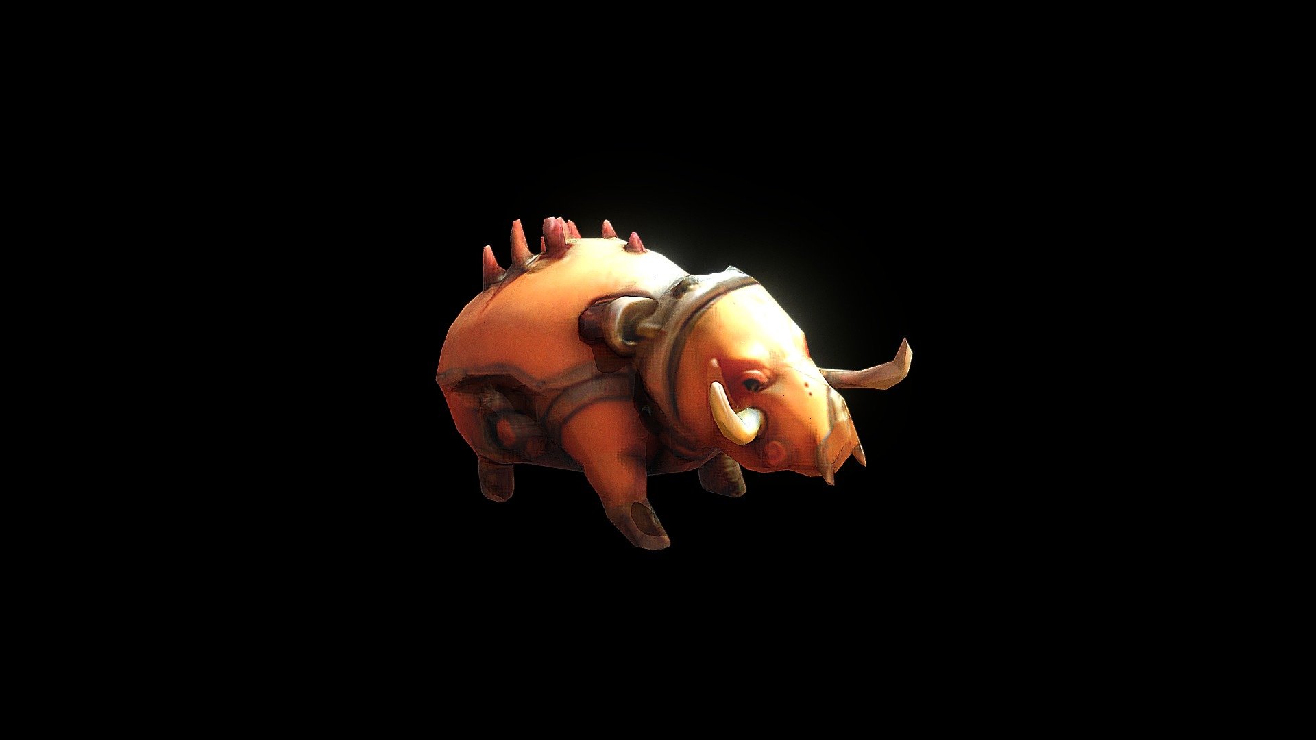 a cartoon drawing of a pig with horns - Download Free 3D model by ...