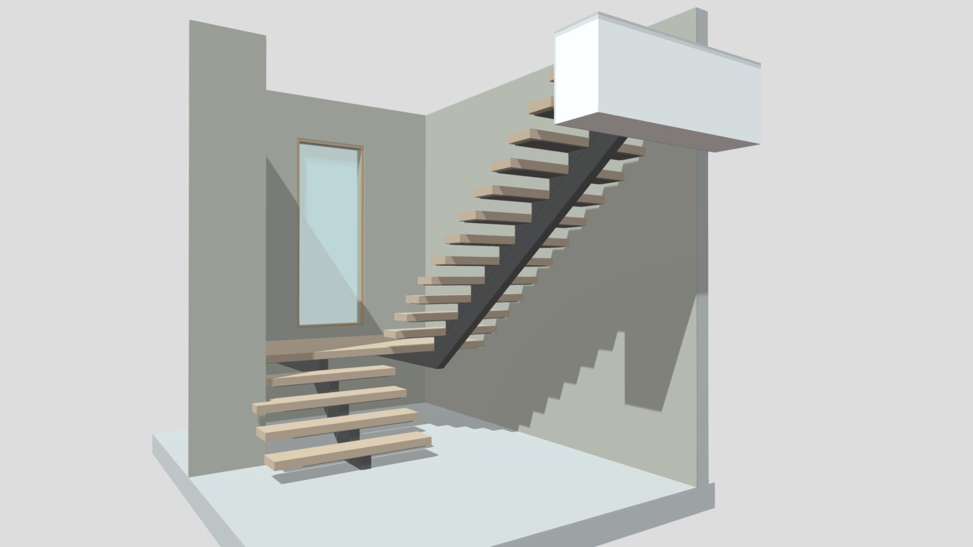Single Stringer Stair 1 TB Tosca - Download Free 3D model by ...