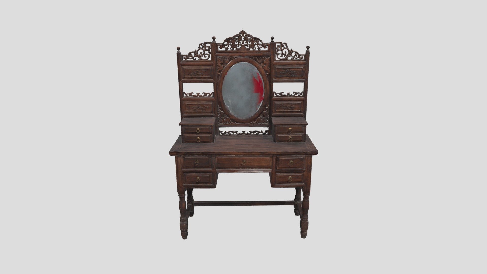 Oriental Ancient Wooden Dressing table - Buy Royalty Free 3D model by ...