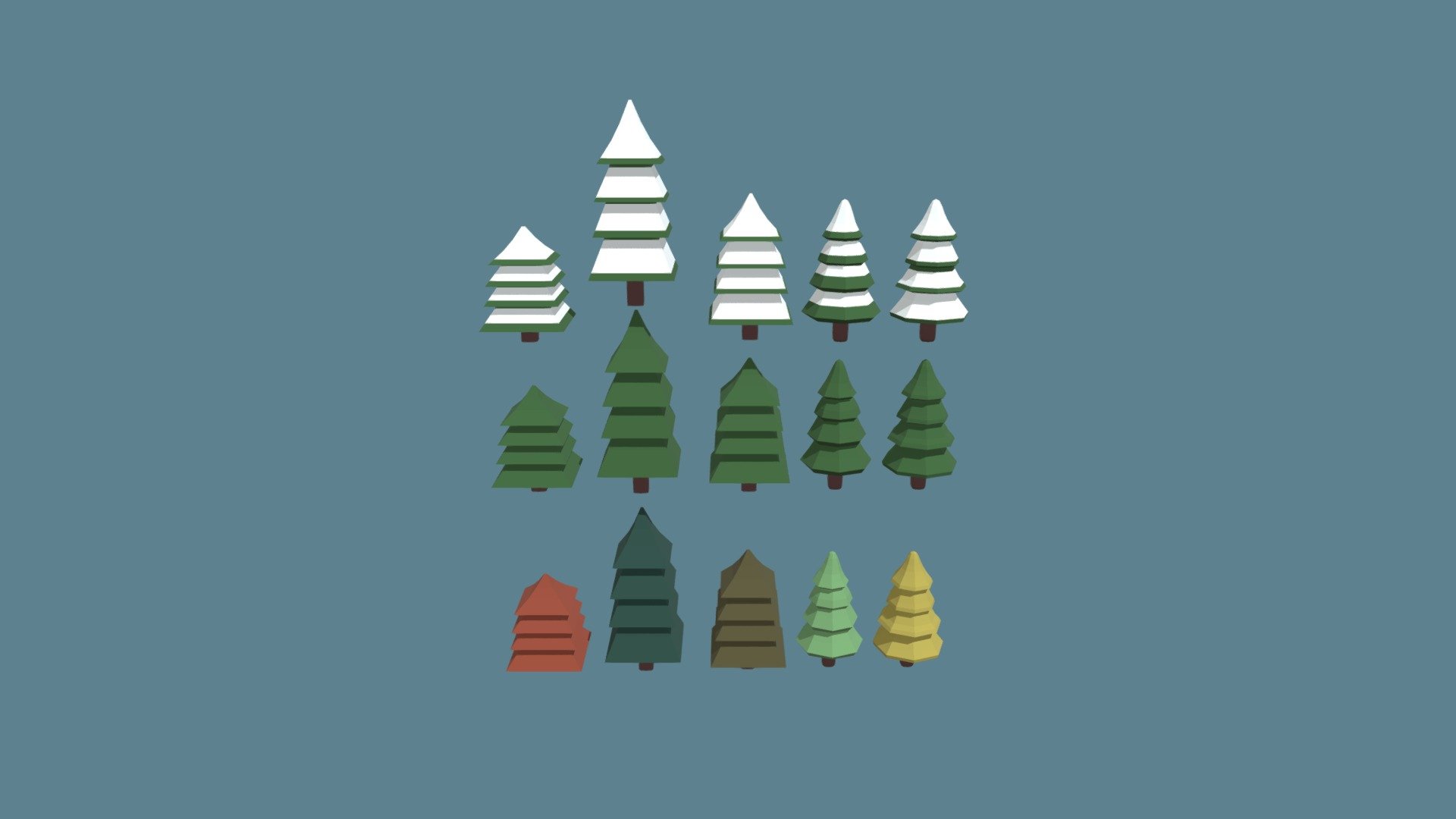 Low-Poly Winter christmas trees Pack - Buy Royalty Free 3D model by ...
