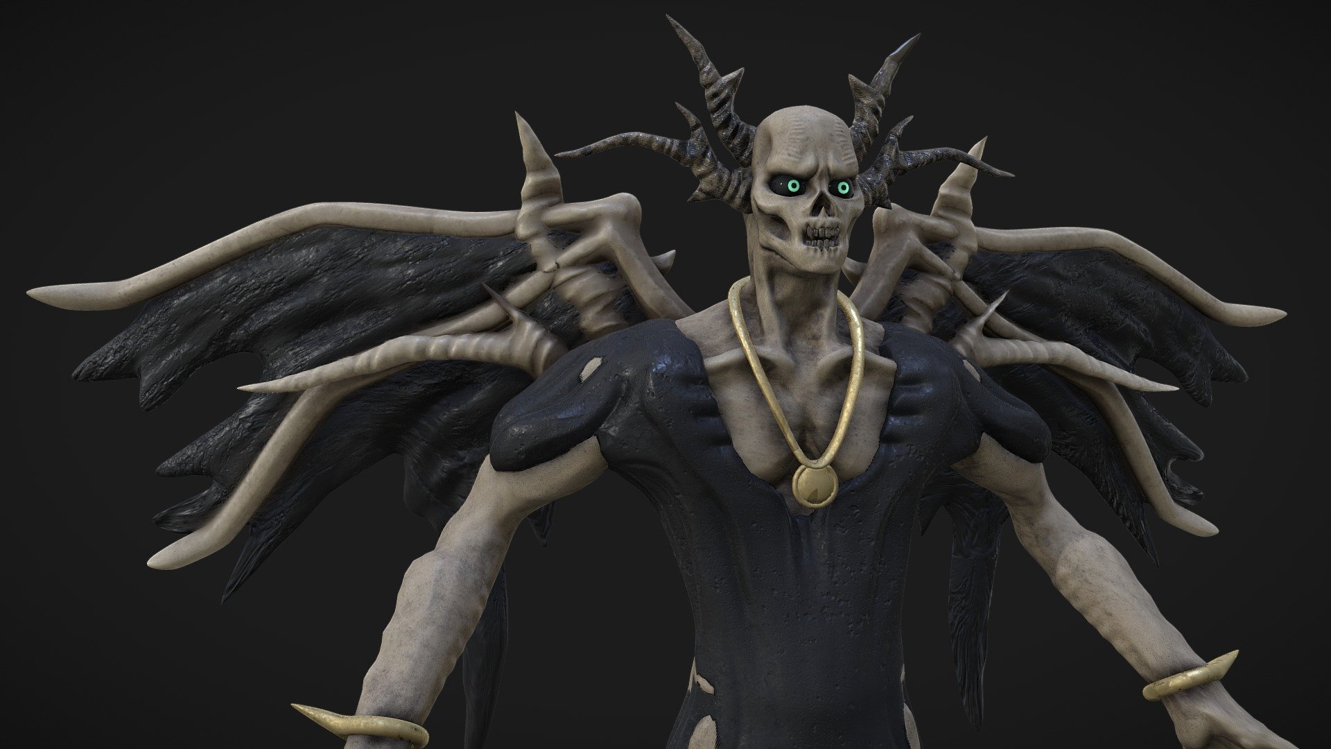 Skeletal Demon Sculpt - 3D model by Alexandria Maharaj (@Thedovahtamer ...