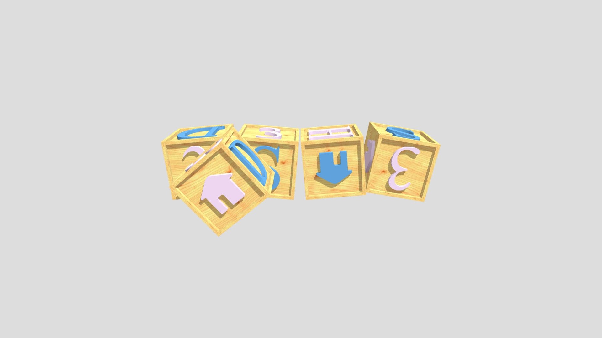 Letter cubes - Download Free 3D model by 1-3D.com [56865aa] - Sketchfab