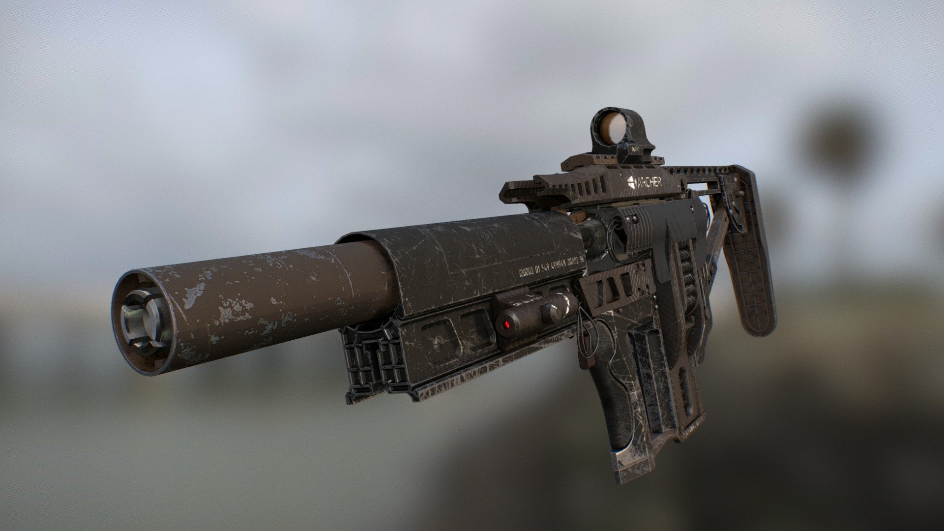 GUN // ARCHER - 3D model by Ovcharov Denis (@ovcharov.denis) [568b3e0 ...