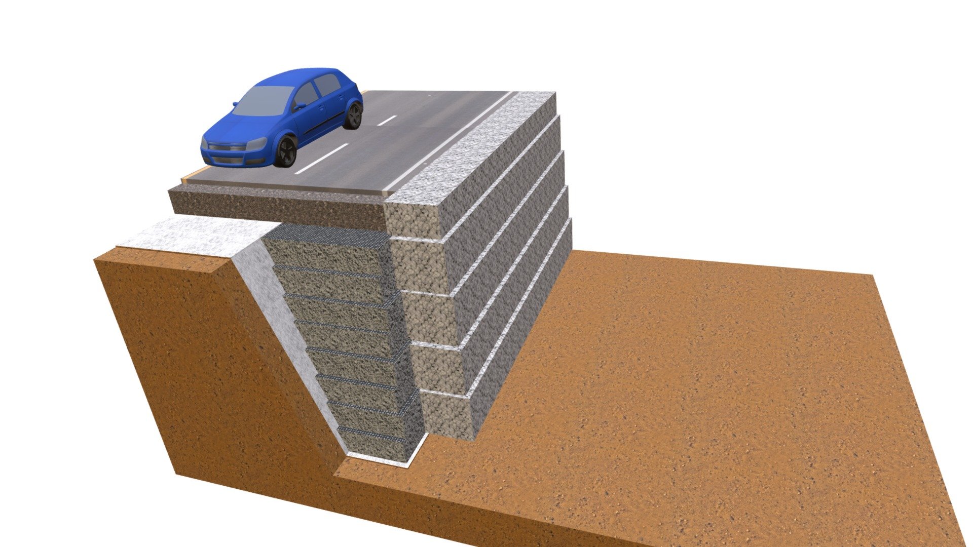 Coupe route MISAPOR terramesh gabion - 3D model by jerome26 [568cf3f ...