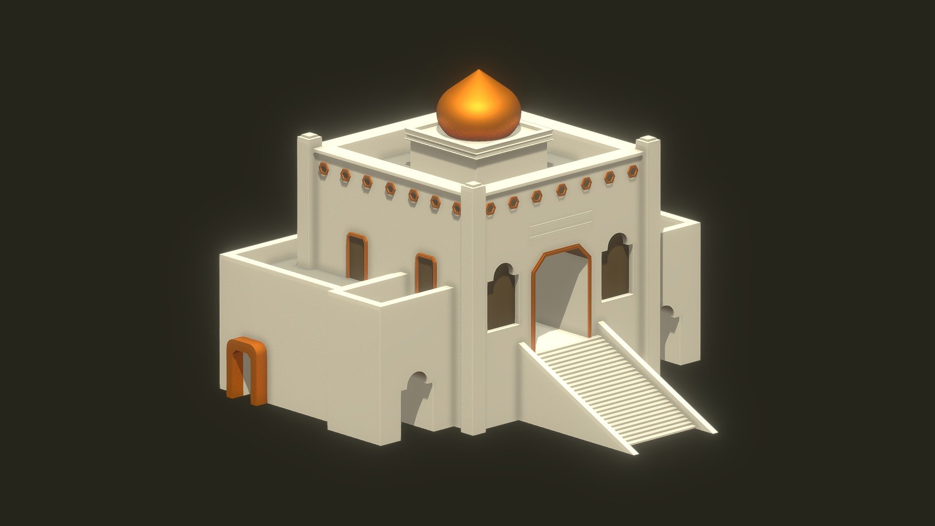 Islamic building - 3D low-poly model - Buy Royalty Free 3D model by ...
