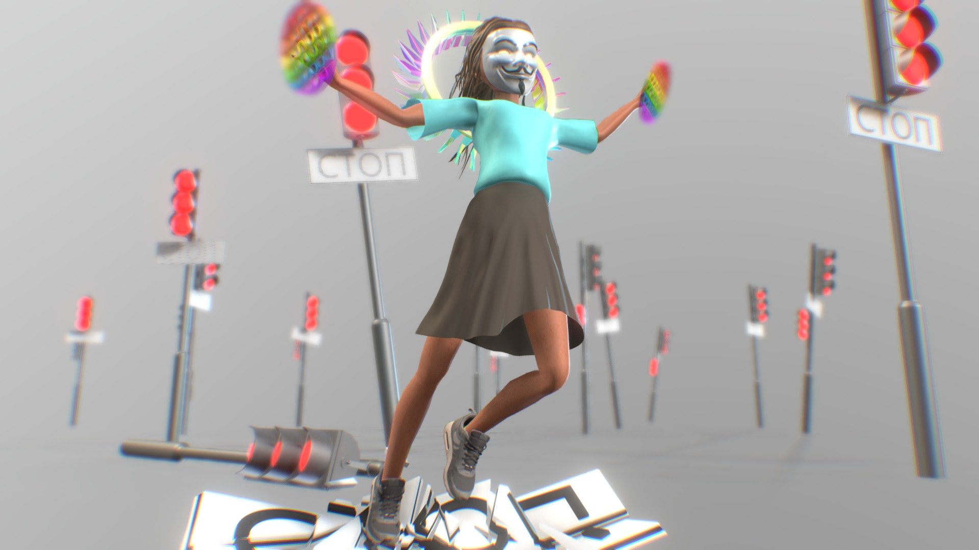 Girl with Pop It meme - Download Free 3D model by ALexz.art (@ALexzart ...
