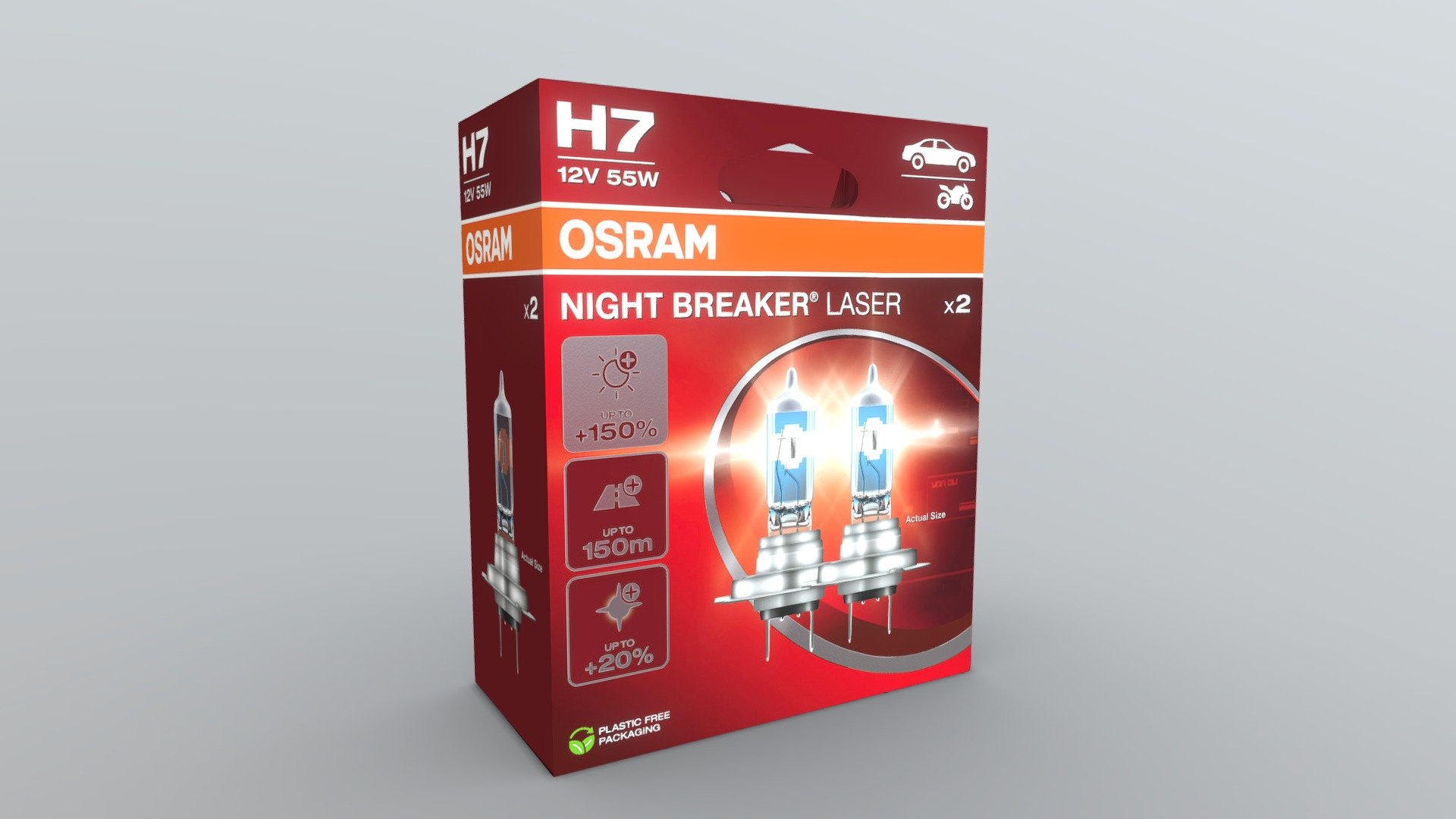 OSRAM NIGHT BREAKER LASER H7 12V 55W 64210NL-2HB - 3D model by mds ...