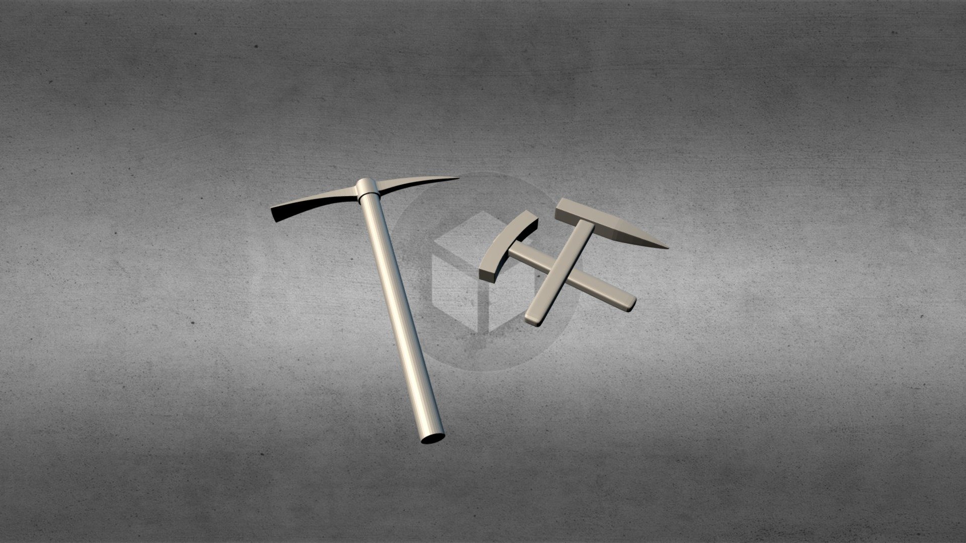 Mining tools - pickaxe, hammer and pick - 3D model by katarzynastartek ...