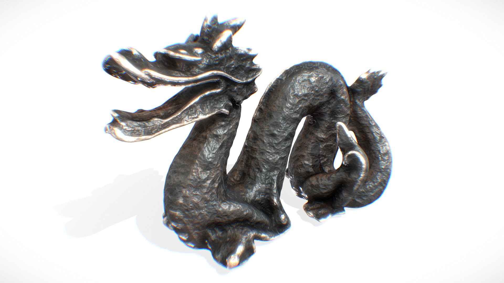 Dragon statue - Rusty metal - Estatua oxidada - Buy Royalty Free 3D ...