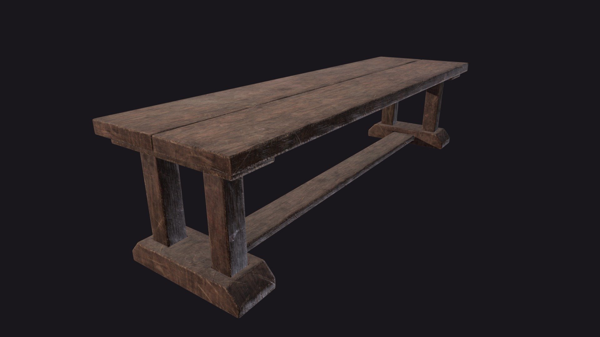 Medieval Realistic Style Wooden Table - Download Free 3D model by ...