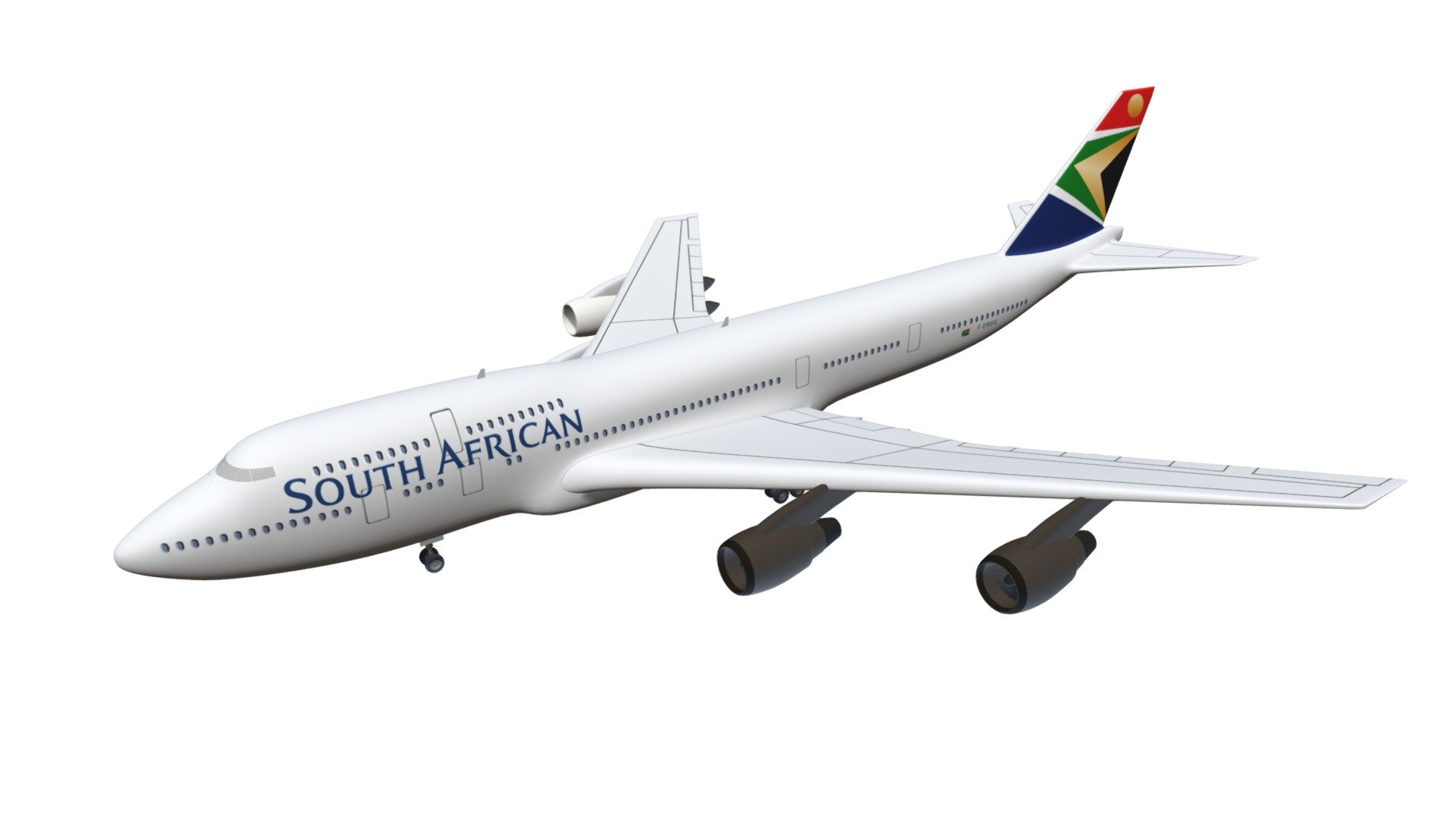South African Airways Boeing 747 - Buy Royalty Free 3D model by 3DHorse ...
