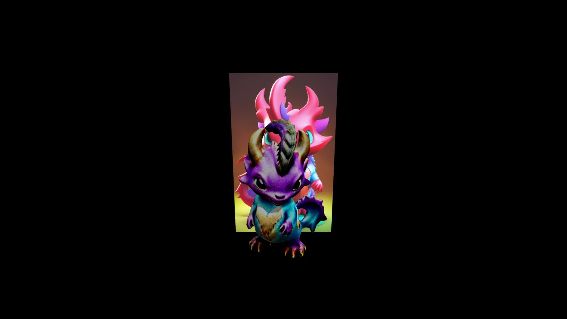 pink cartoon character. It is an animal figure - Download Free 3D model ...