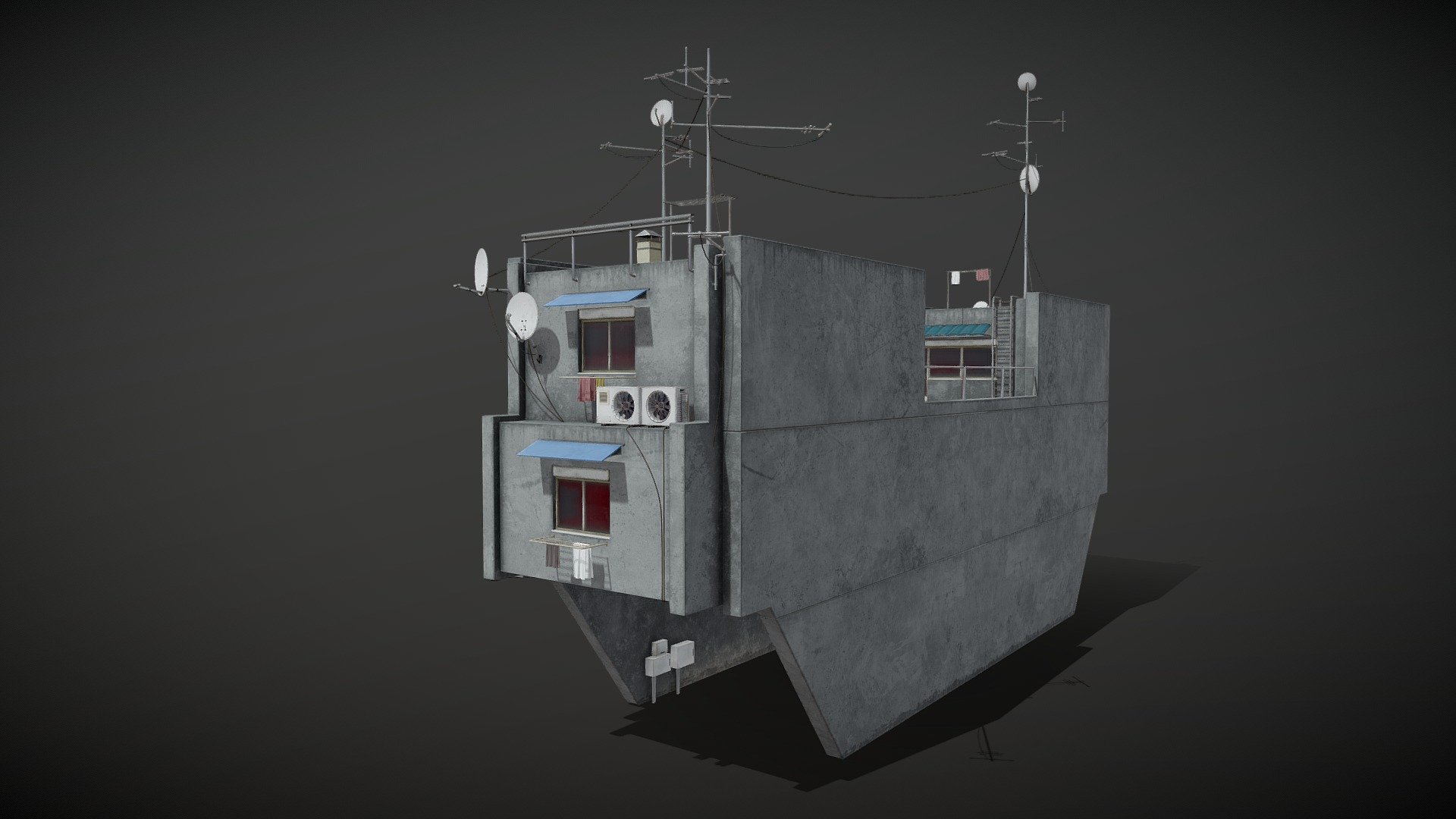 Dystopian Cyberpunk Building #2 - Buy Royalty Free 3D model by ...