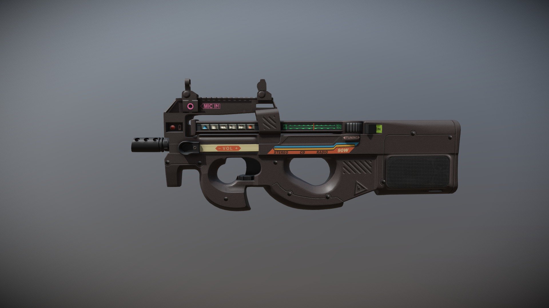 P90 | Stereo (Dark) MK2 - 3D model by Skunk (@Skunk19) [56dce74 ...