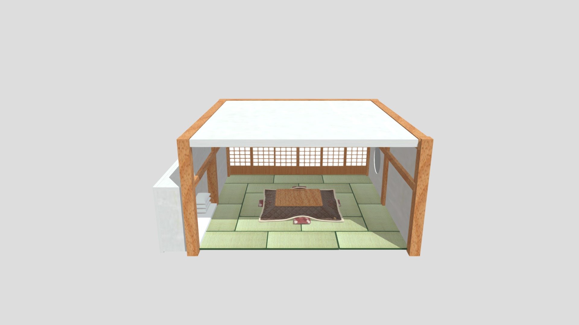 Japanese Tatami Room with Kotatsu - 3D model by IkuoK (@iskobaya ...