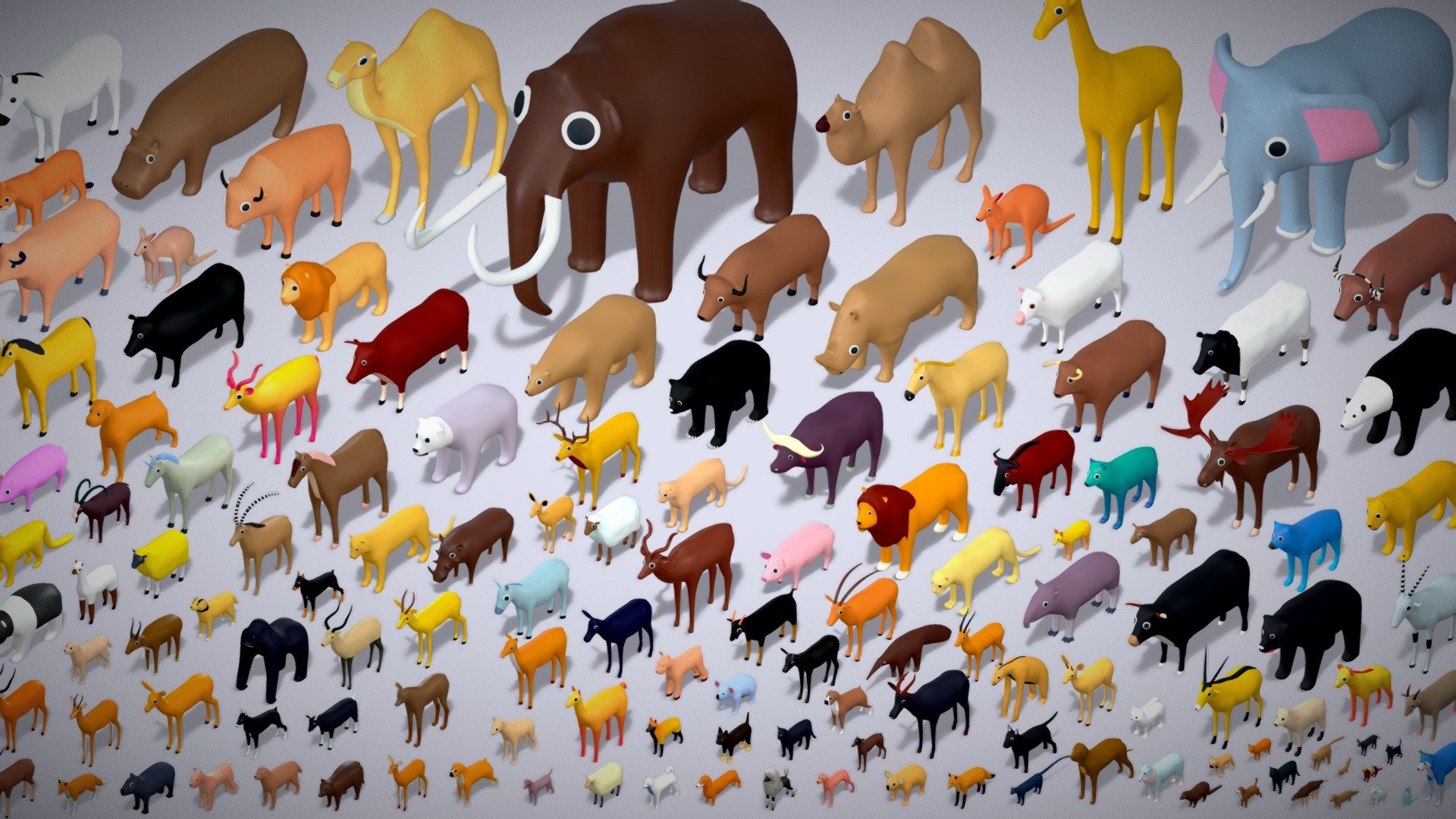 130+ Animal Model Mega Pack - Low Poly Cartoon - 3D model by ...