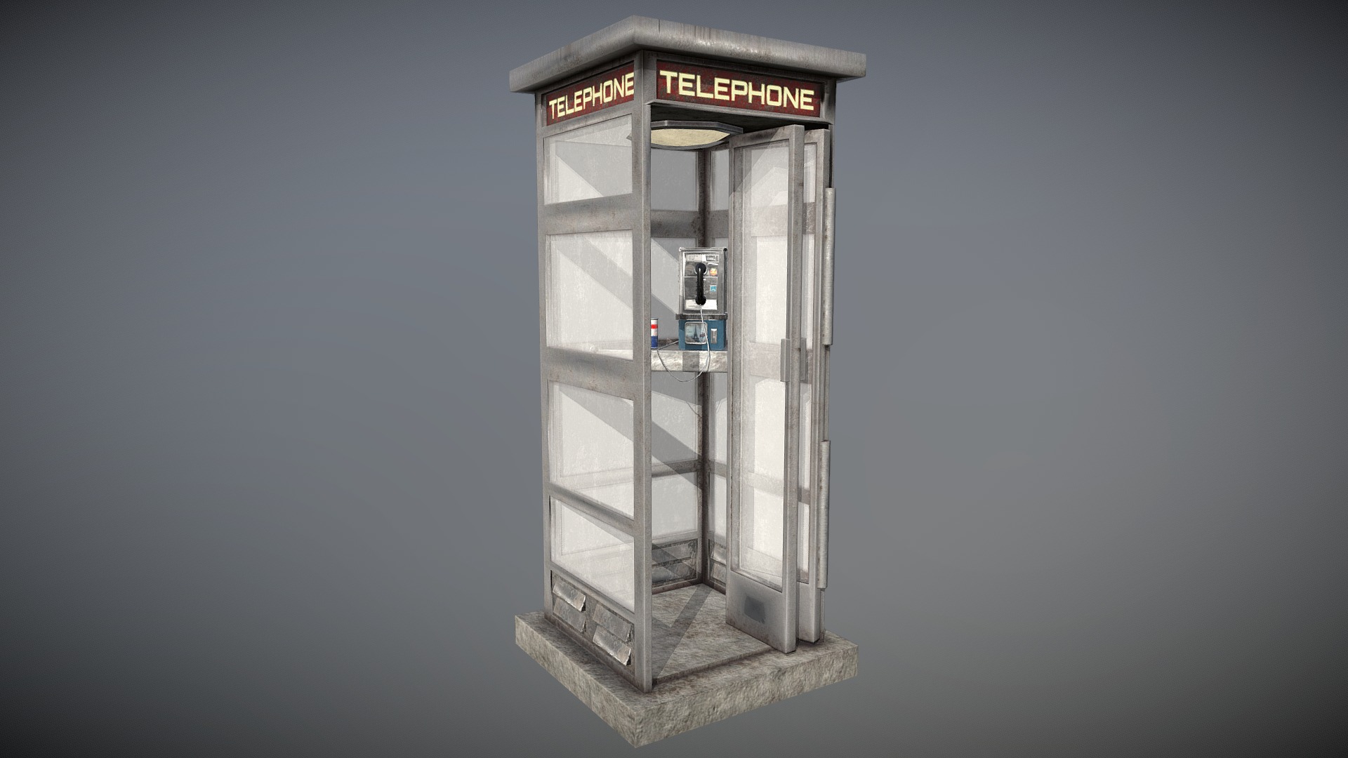 Telephone Booth - 3D model by rong2913 [56ec85d] - Sketchfab