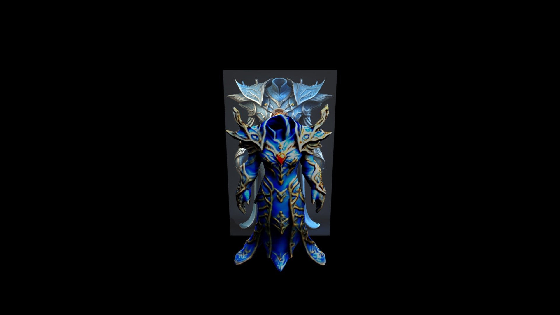 blue and gold armor, specifically a breastplate - Download Free 3D ...