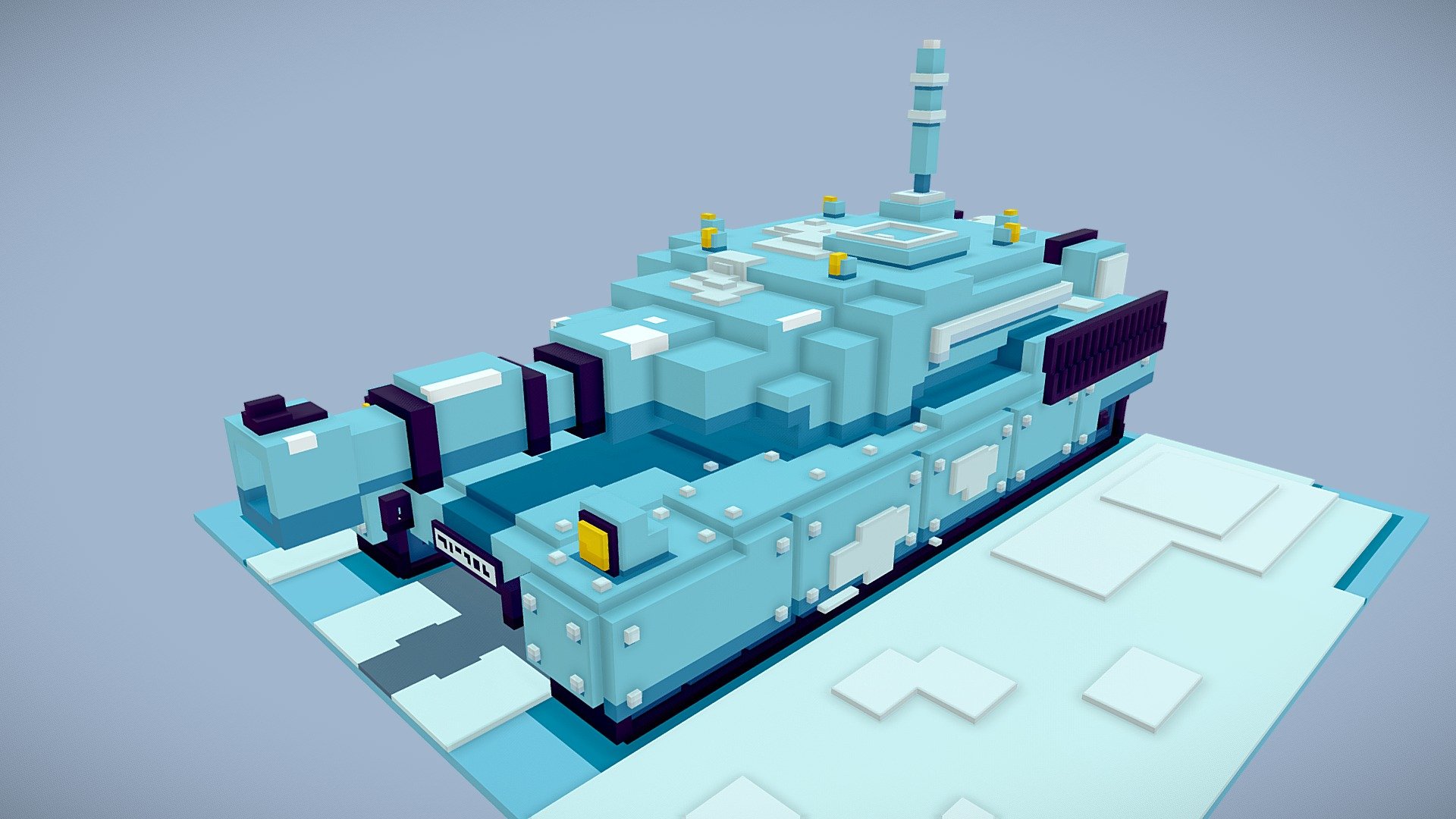Voxel Winter Tank - 3D model by GBPierce [56f2375] - Sketchfab
