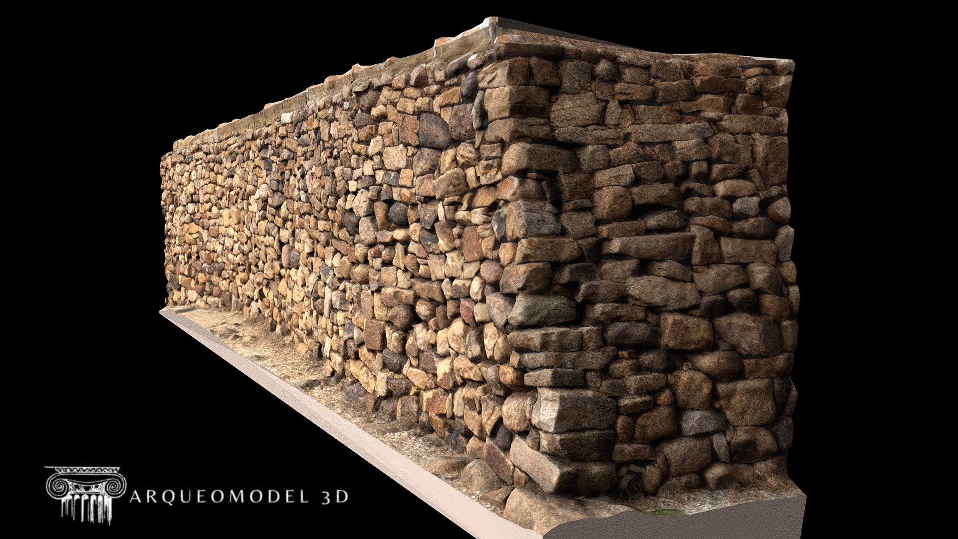 Numancia - Reconstrucción muralla celtiberica. - 3D model by ...