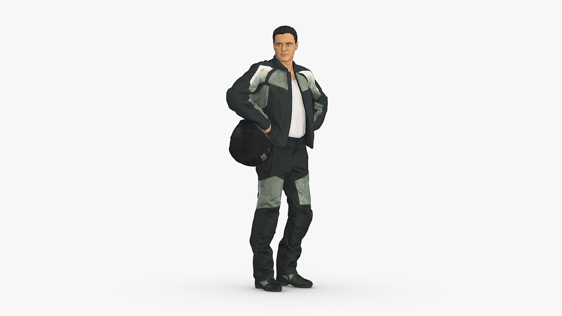 Biker in motorcycle gear and helmet 0085 - Buy Royalty Free 3D model by ...