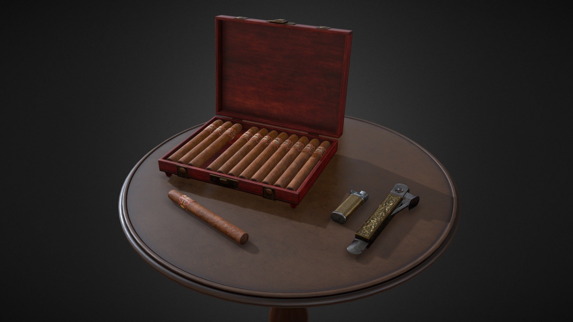 Cigar box - Buy Royalty Free 3D model by nashide3d [56f52a8] - Sketchfab Store