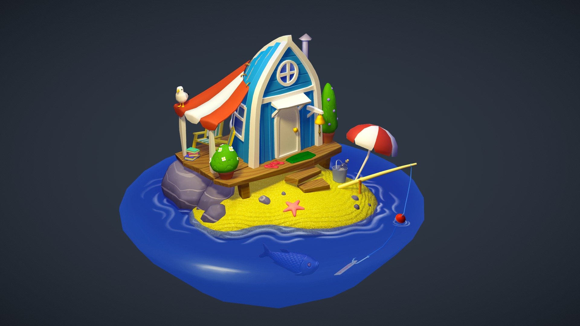 Beach Hous - 3D model by Michael (@michael_on) [56f5396] - Sketchfab