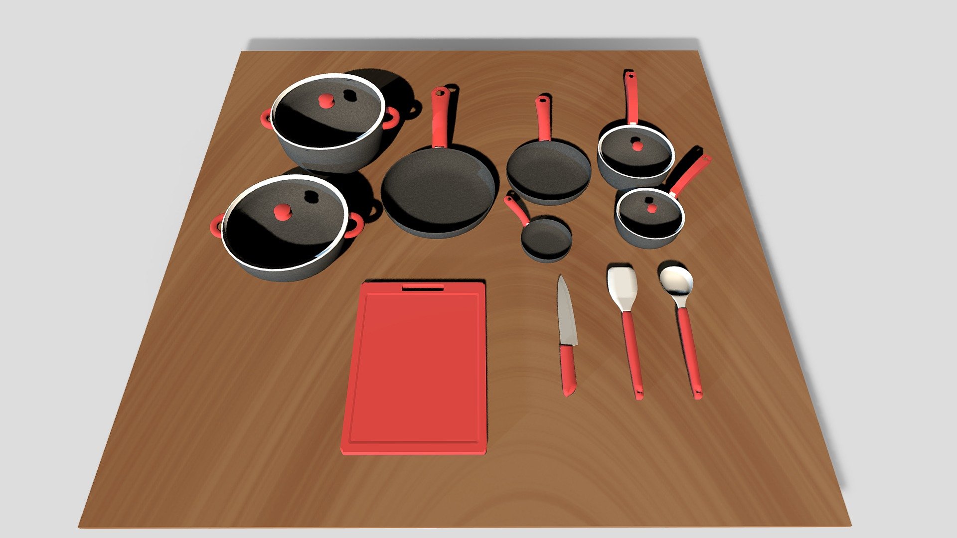 Kitchen Cookware Collection 3D Model - 3D model by Evelyn's 3D Shop ...